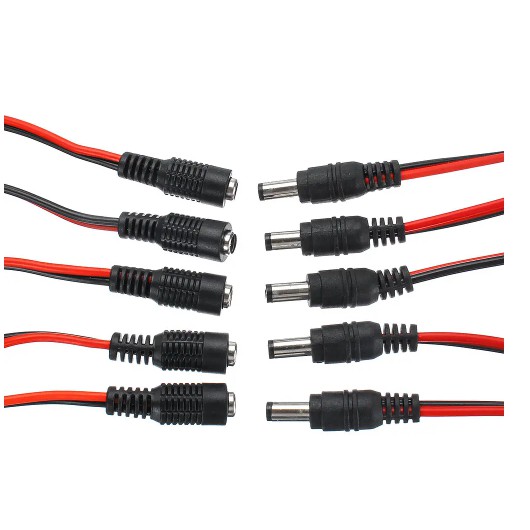 5pcs Male DC+ 5 pcs Female DC Power Supply Wire Jack Plug Wire ...