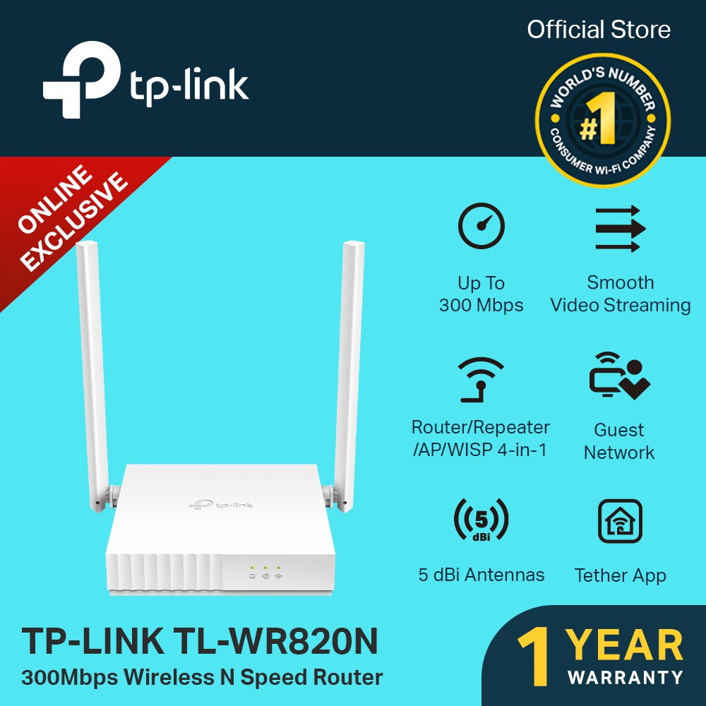 TP-Link TL-WR820N 300 Mbps Multi-Mode Wi-Fi 4 In 1 | Router | Access ...