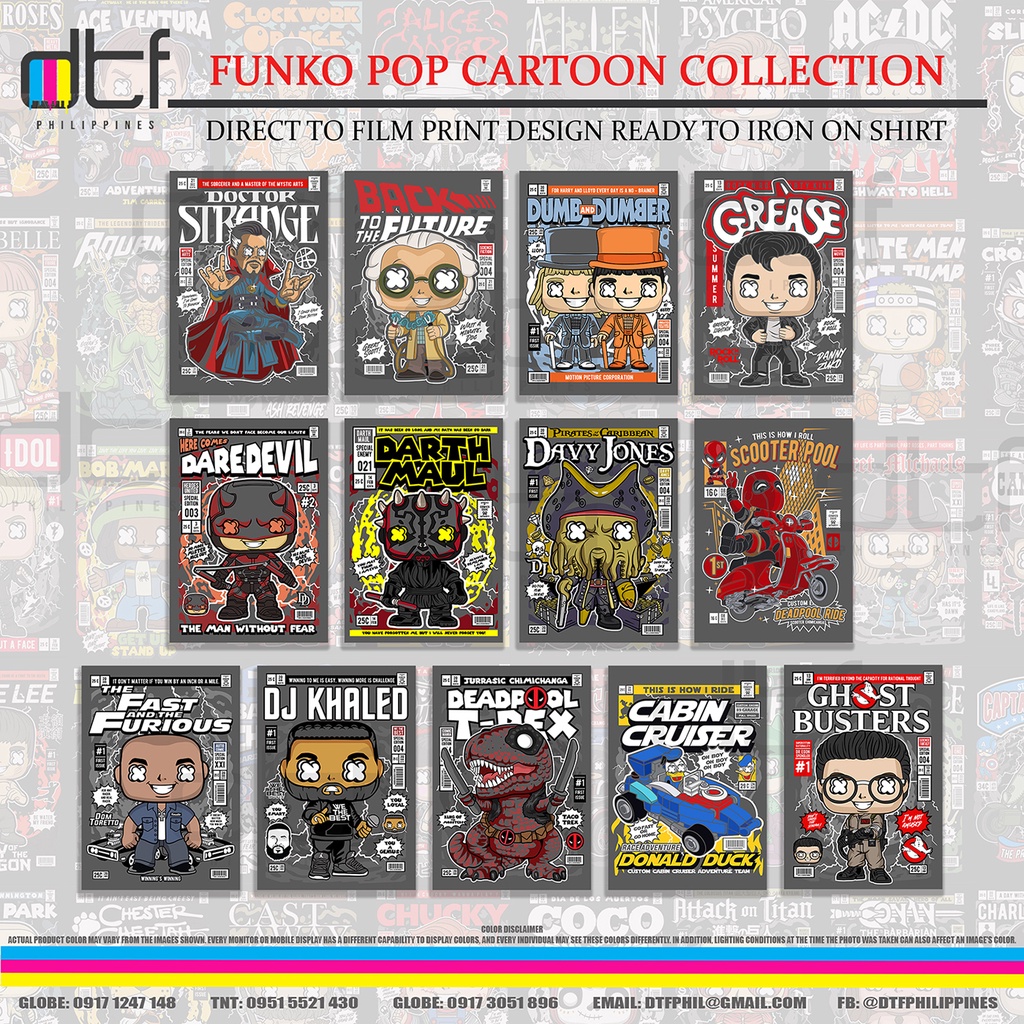 DTF Prints- Ready to Press - (D) Funko Pop Cartoon Collection ...