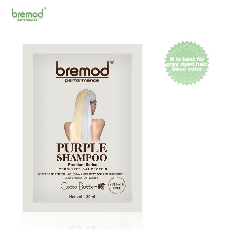 BREMOD PREMIUM purple shampoo/ silver shampoo sachet 30ml | Shopee ...