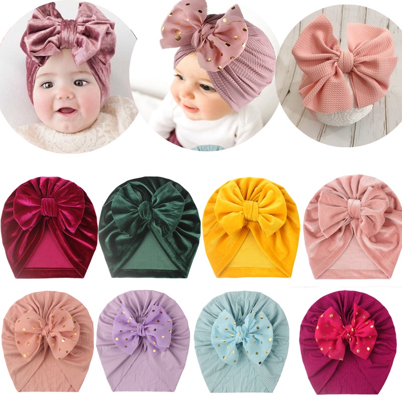 Ready Stock Newborn Baby Soft Hats 0-4 Years Toddler Solid Color Caps ...