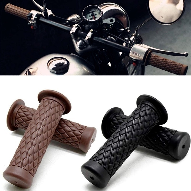 Motorcycle Handlebar Grips Rubber Classic Motorbike Handle Bar ...