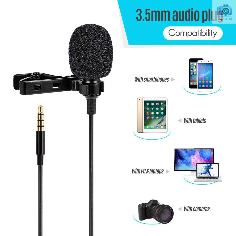 Mini Wired Mic Portable Tie Clip Live Microphones Smart Phone Recording ...