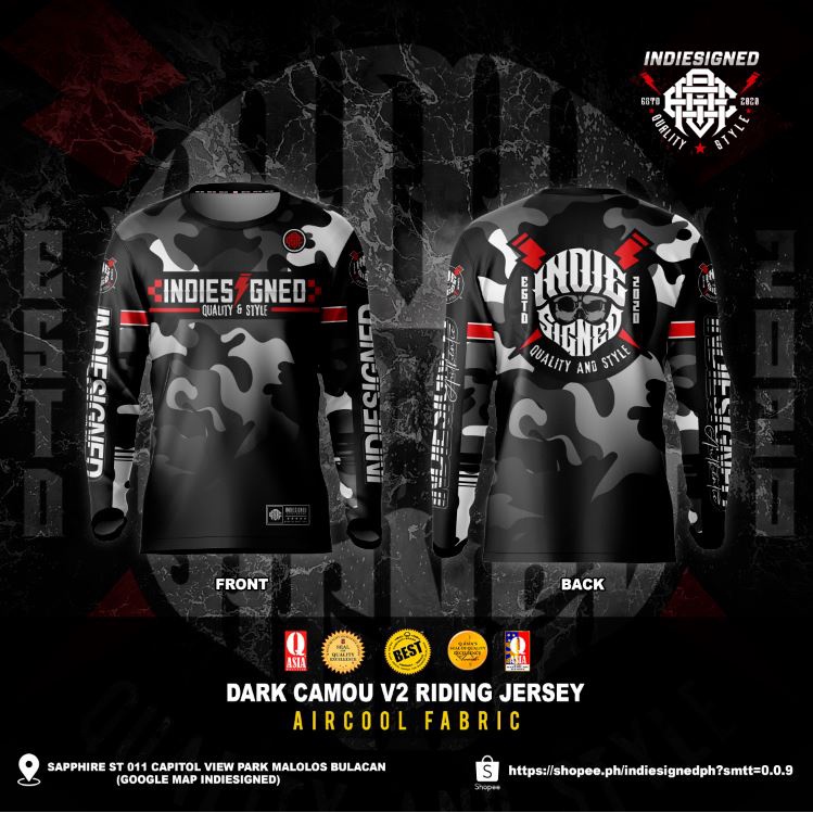 DARK CAMOU RIDING JERSEY (AIRCOOL) Motorcycle Riding Jersey Long Sleeves Jersey Aircool | Shopee ...