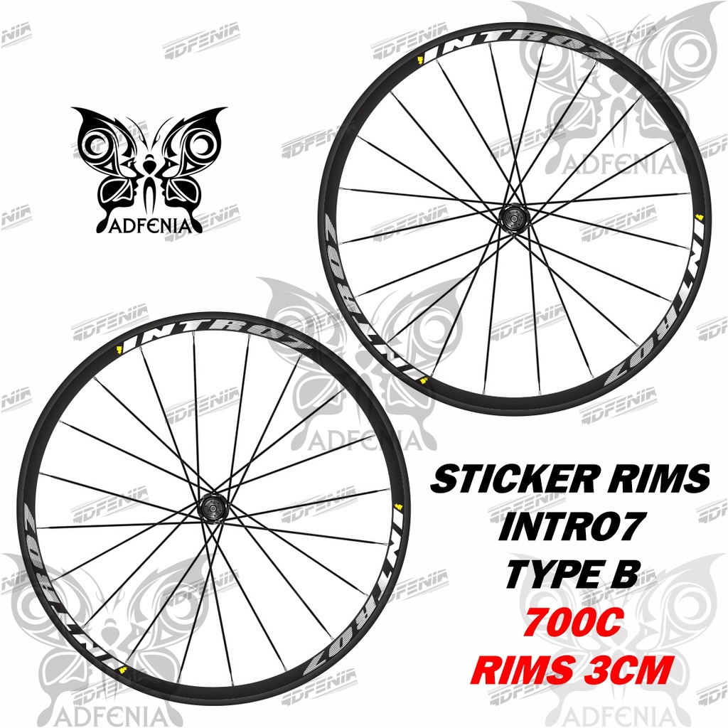 Sticker Decal Rims Intro7 Type B Fixed Gear Road Bike Fixie Track Bike ...