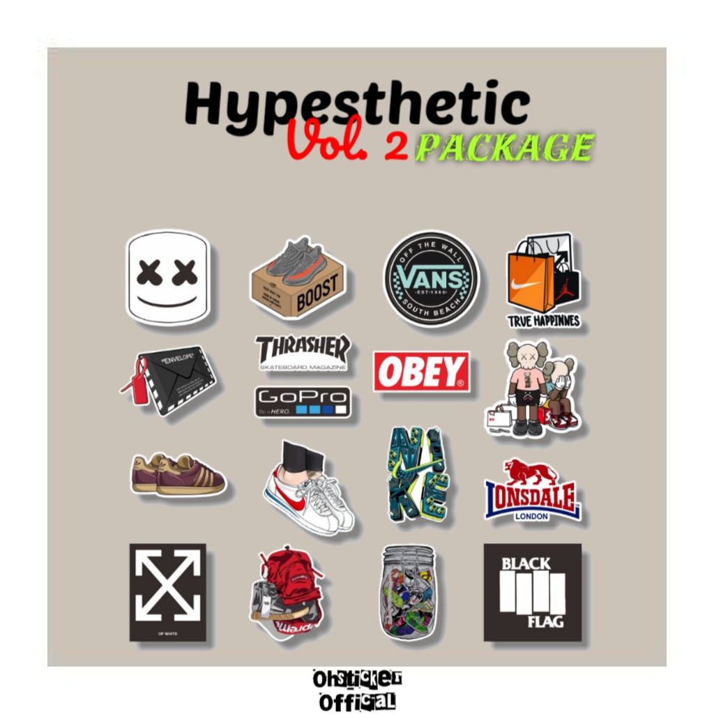 STICKER BRAND AESTHETIC HYPEBEAST 2 SERIES STICKER CASE HANDPHONE DECAL ...
