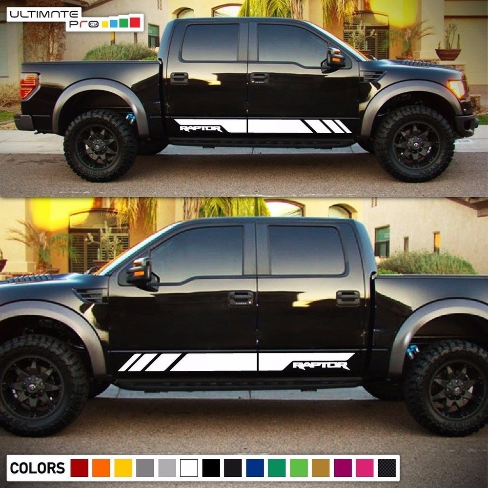 2Pcs Decal Sticker Vinyl Side Stripes For Ford F-150 Raptor SVT Tail ...