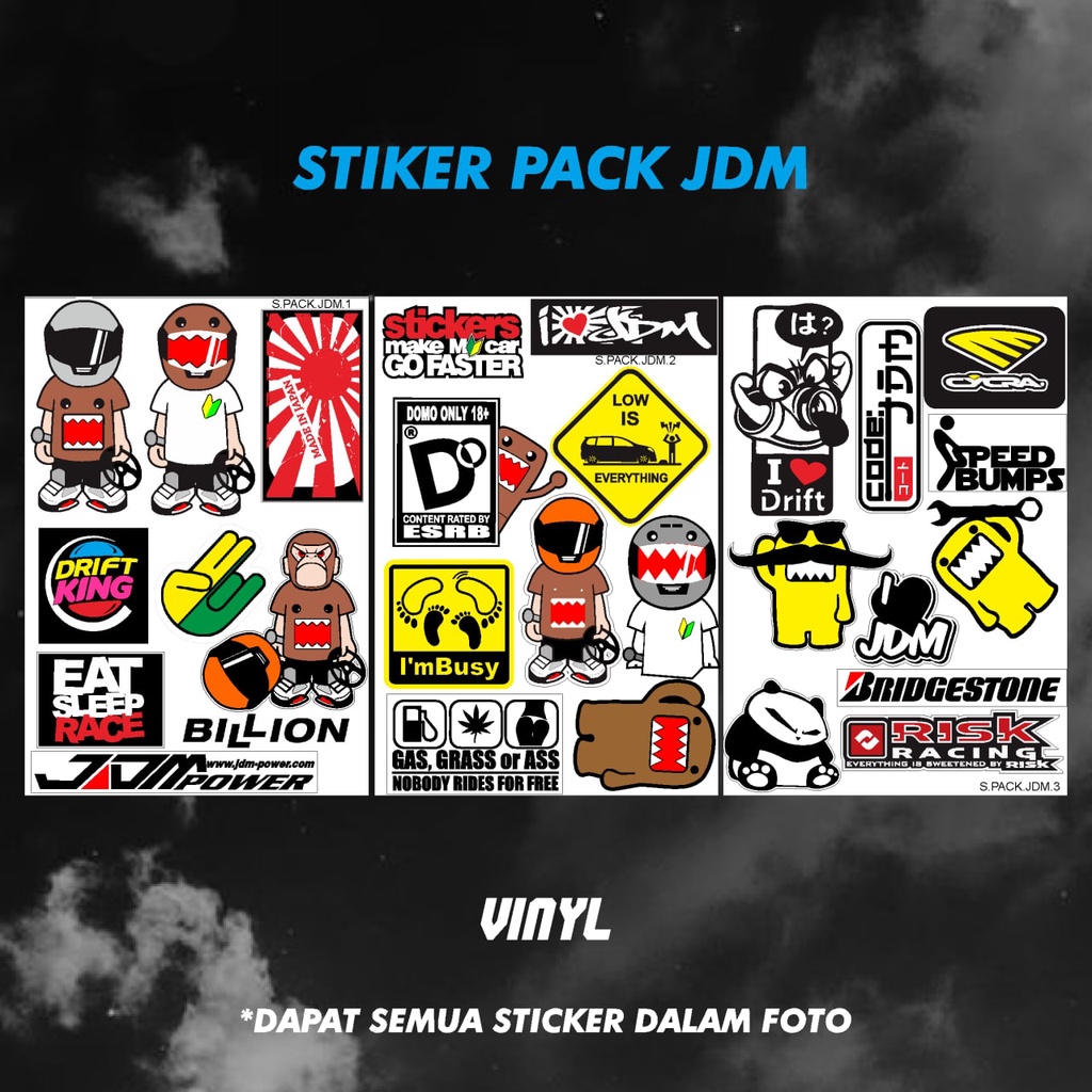 Sticker PACK RACING JDM| Sticker PACK Hologram Racing CODE 1 | Shopee ...