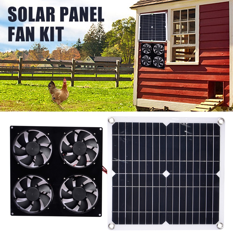 12 Inch Solar Panel Fan Kit Exhaust Fan Air Extractor Ventilation for ...