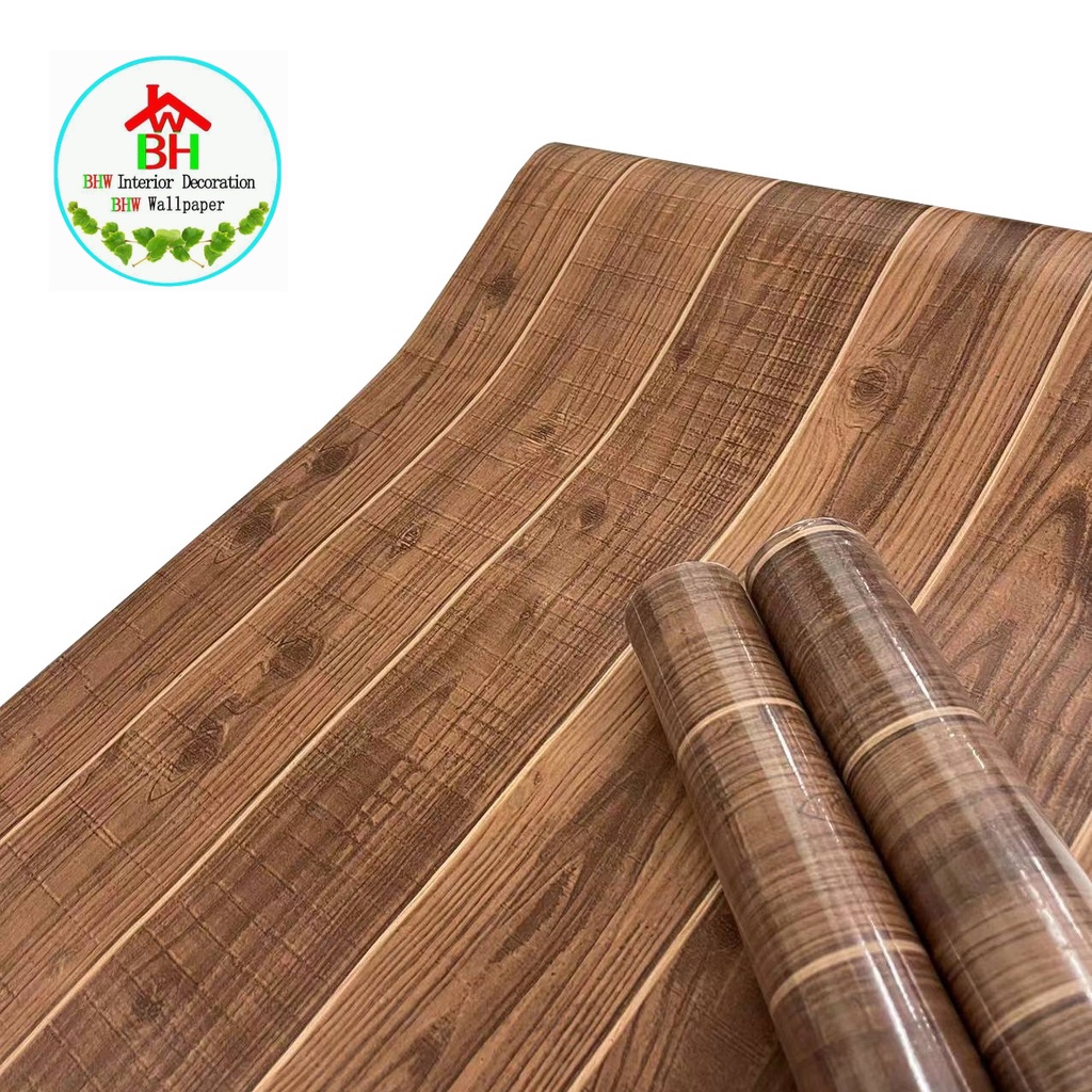 BHW Wallpaper Wood Design PVC Waterproof Self Adhesive Wall Paper ...