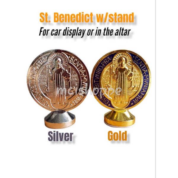 St. Benedict Standing Display for car, altar, home or office with ...