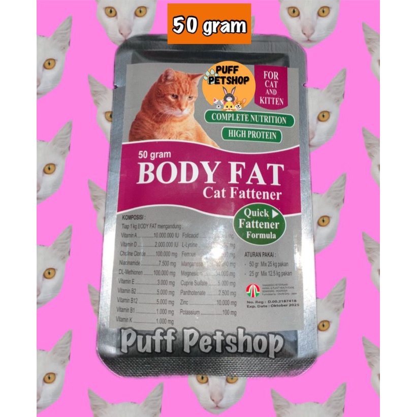 Body Fat Cat 50 grams Fattener Vitamin super fast Cat fattening powder ...