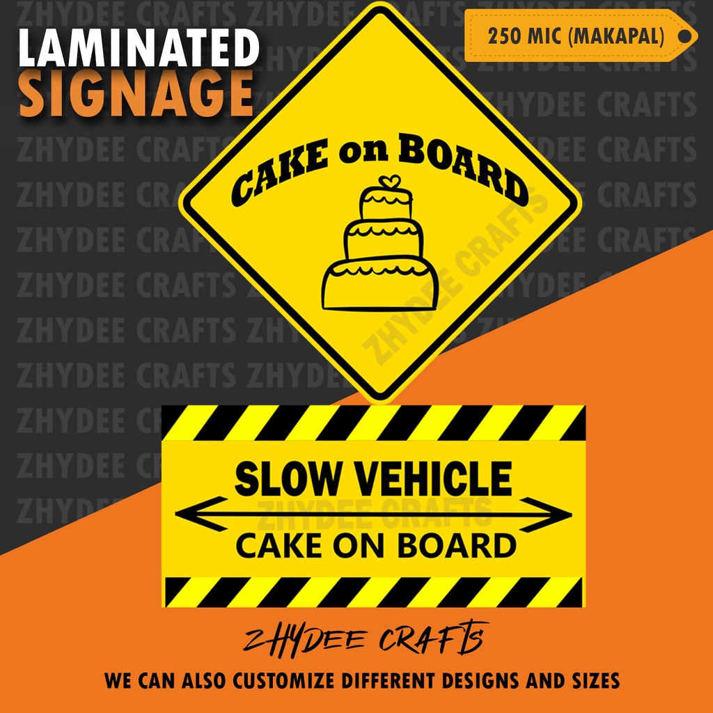 Cake On Board Laminated Signage (for Cake and Pastries) | Shopee ...