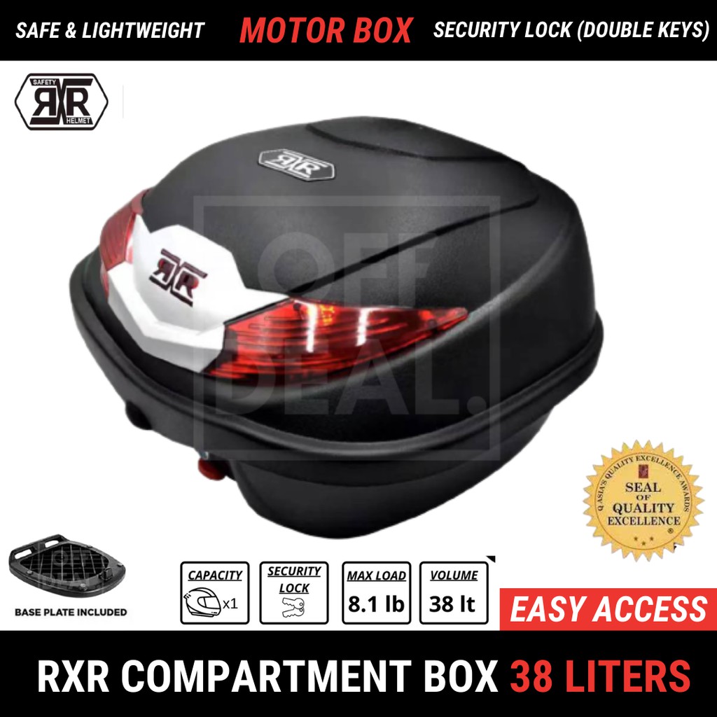 Rxr Compartment Box Motorcycle Box 38L Universal | Shopee Philippines