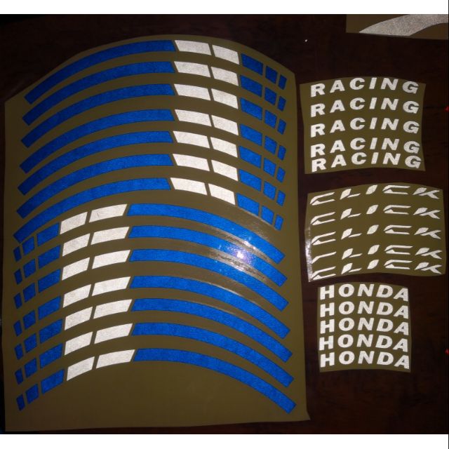 Honda click blue reflective mags sticker set | Shopee Philippines