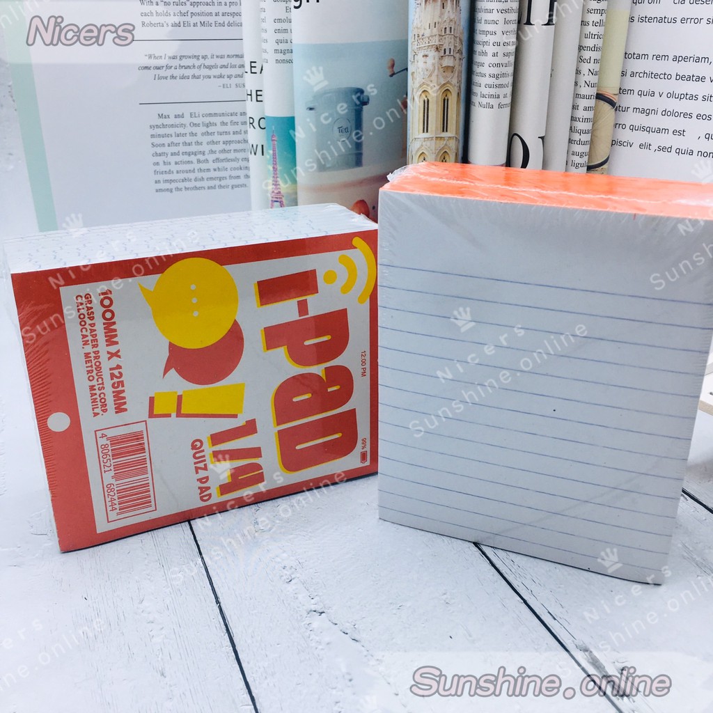 10books 1/4 QUIZ PAD Writing Pad PAPER Memo pad Note pad | Shopee ...