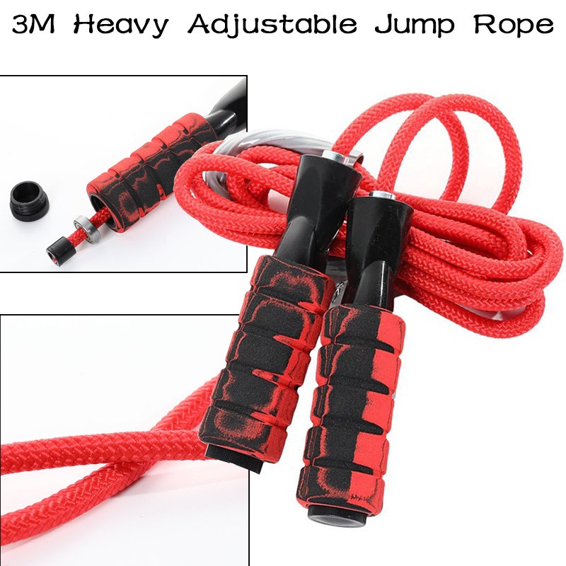 3M Heavy Weighted Skipping Jump Rope Ball-Bearing Cable Foam Handle for ...