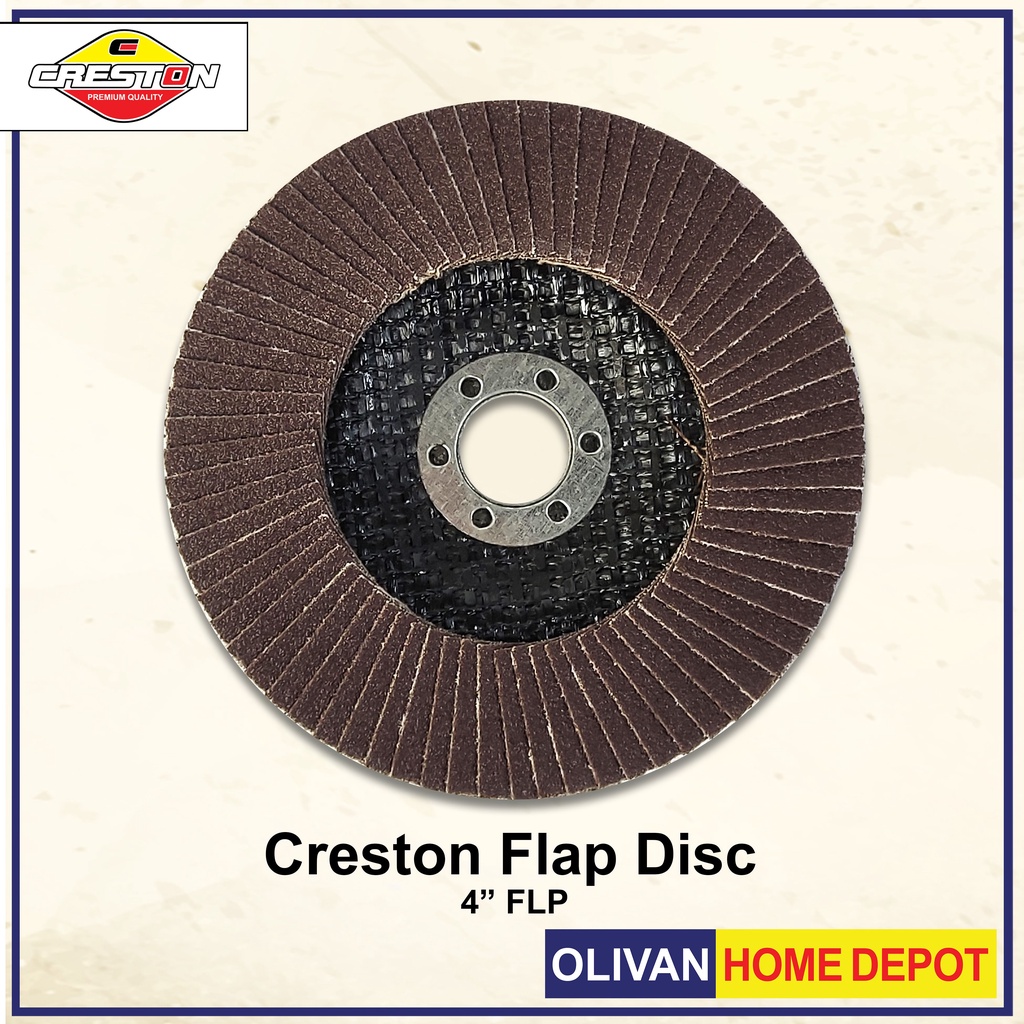 CRESTON Abrasive Cloth Flap Disc 4"X5/8" for Steel and Wood P40-P120 ...