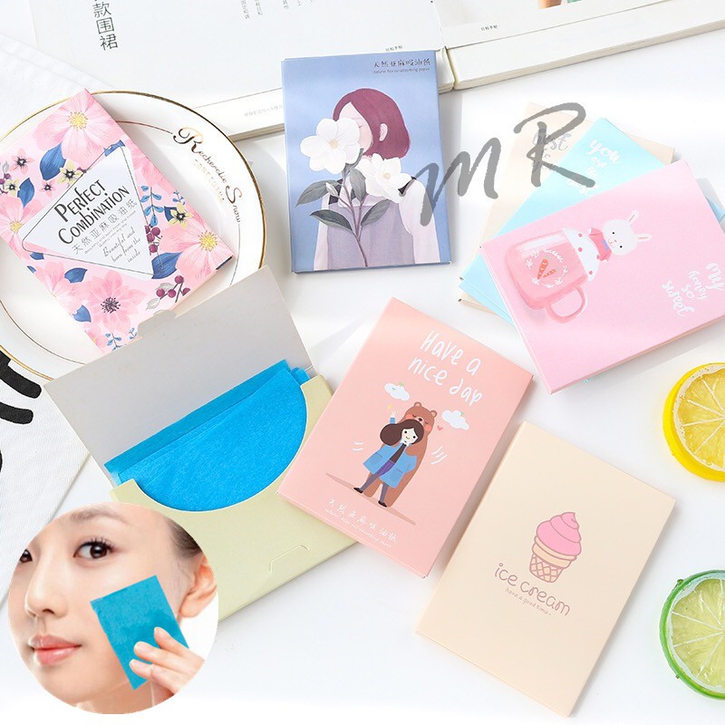 MR shopee Colorful Box Oil Blotting Paper 50 Sheets Of It Absorbs ...