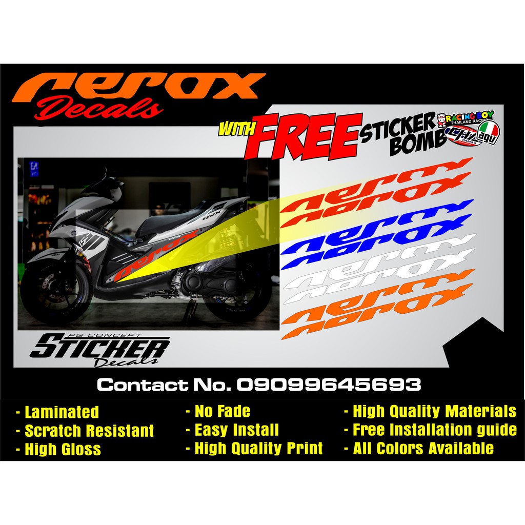 Aerox Side Sticker fairings 2 sides | Shopee Philippines