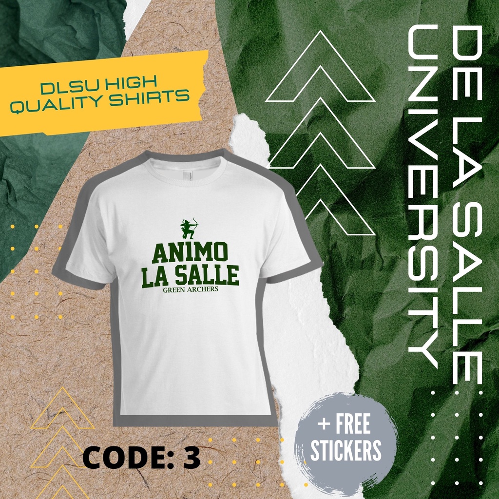 DLSU (DE LA SALLE UNIVERSITY) SHIRTS - HIGH QUALITY COTTON T-SHIRTS ...