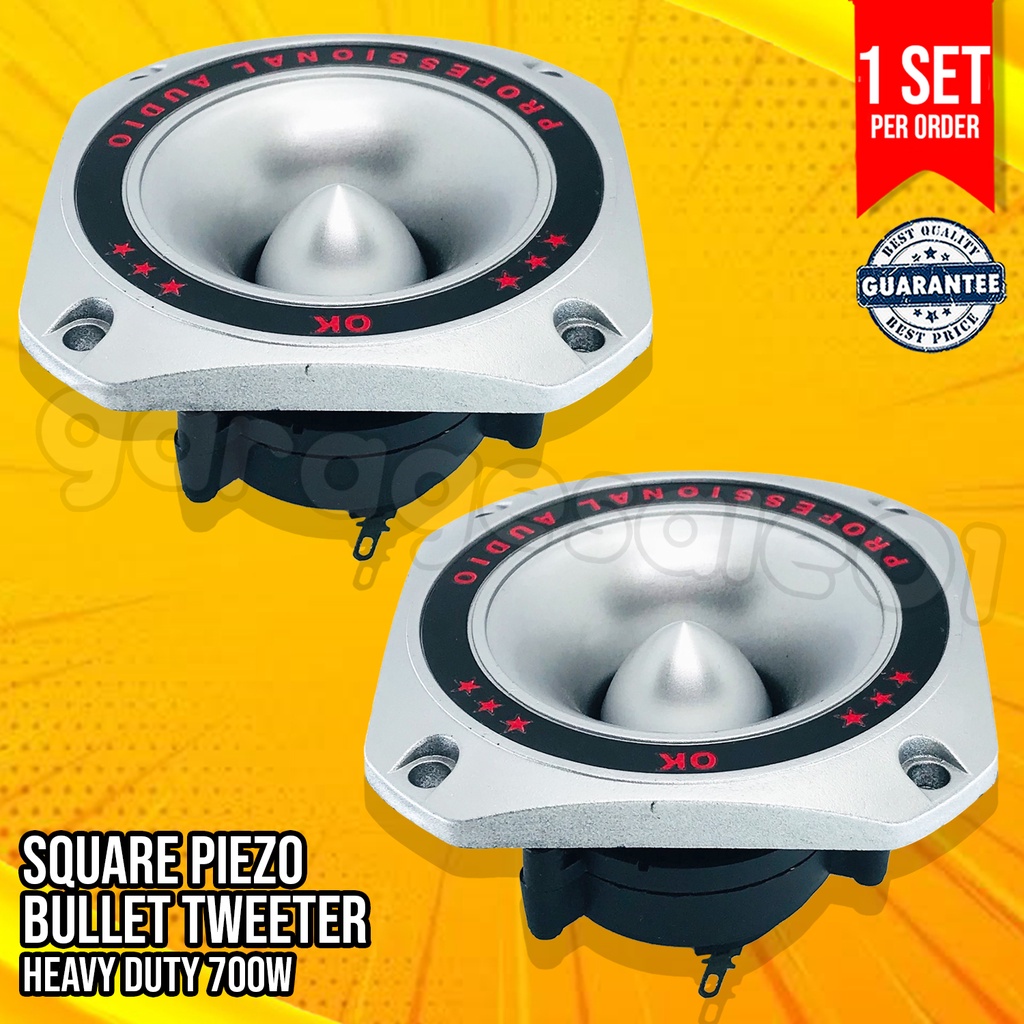 Square Piezo Bullet Tweeter 700W Heavy Duty ( Per Set ) | Shopee ...