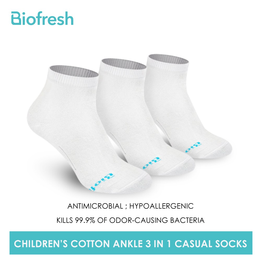 Biofresh Children's Antimicrobial Cotton Ankle Thin Casual School Socks ...