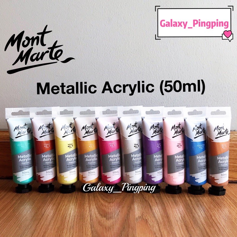 Acrylic Paint Kit Mont Marte Premium Metallic Acrylic Paint Set - 36 ...
