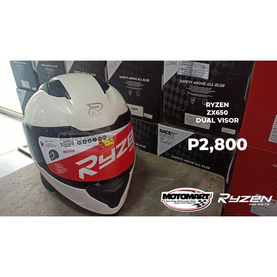 RYZEN HELMET ZX650 MONO (PEARL WHITE) | Shopee Philippines