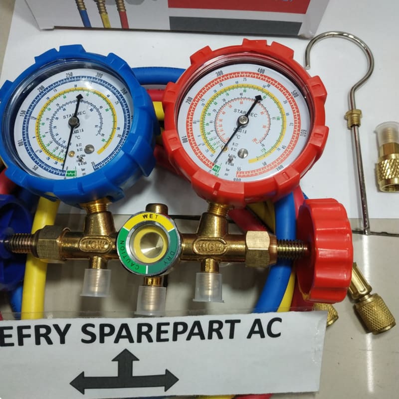 Testing Manifold double R410A R32 R22+Adapter R410A | Shopee Philippines