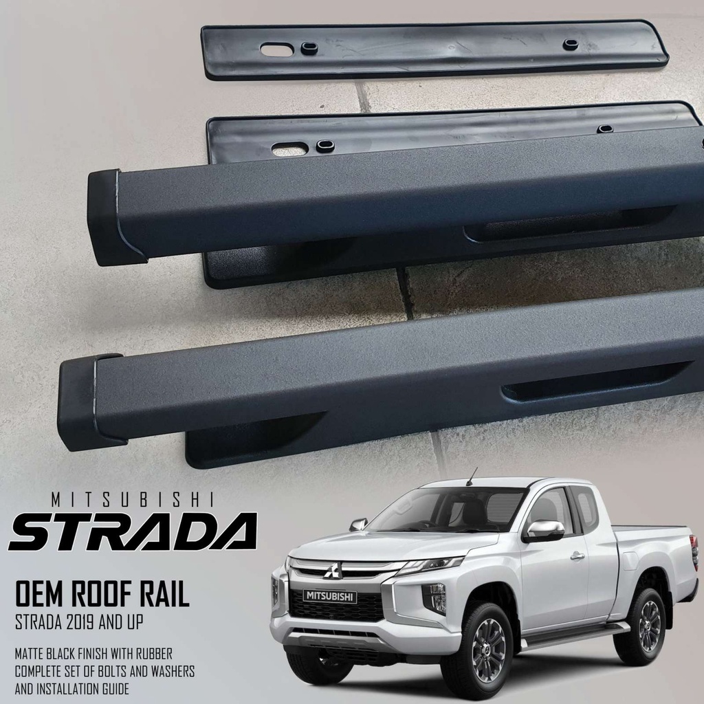 Mitsubishi Strada GLX GLS ATHLETE 2015 to 2023 Matte Black Roof Rail ...