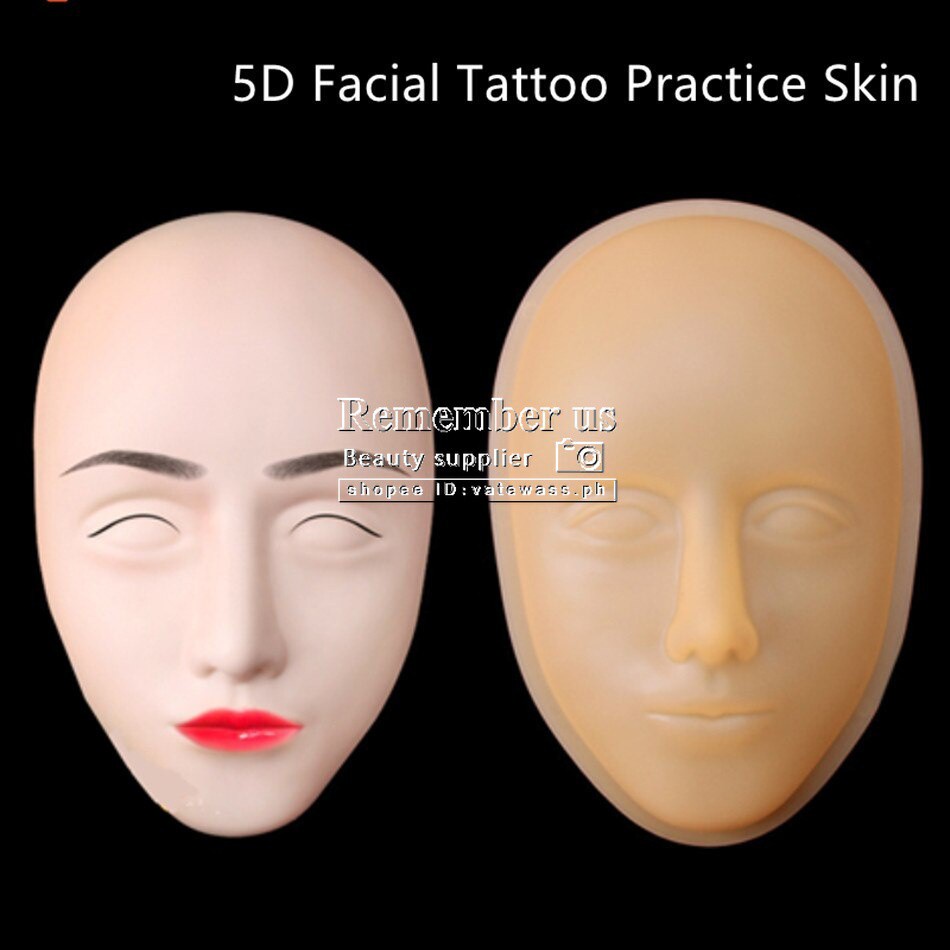 【Available】5D Facial Tattoo Training Head Silicone Practice Lip/Eyebrow ...
