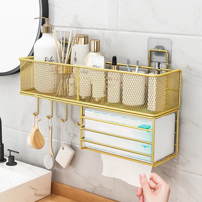 VIMI Bathroom Shelf Toiletries Rack Holder Iron Art Bathroom Organizer ...