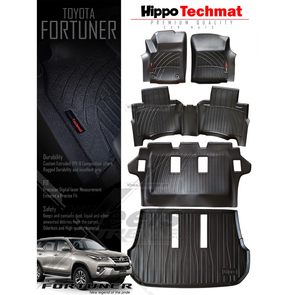 Toyota FORTUNER 2016 to 2024 FULL SET Floor Liner Hippo Deep Dish ...