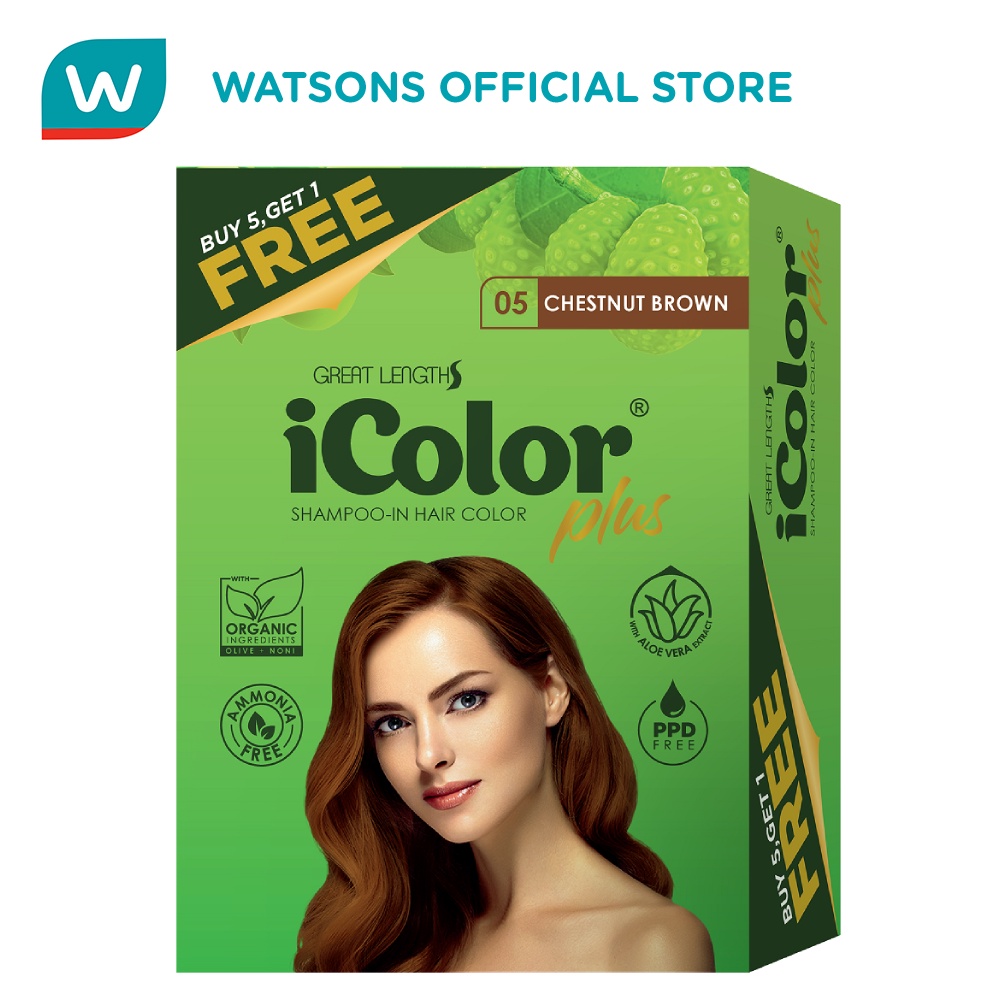 ICOLOR Plus Shampoo-In Hair Color Chestnut Brown 30ml 5+1 FREE | Shopee ...