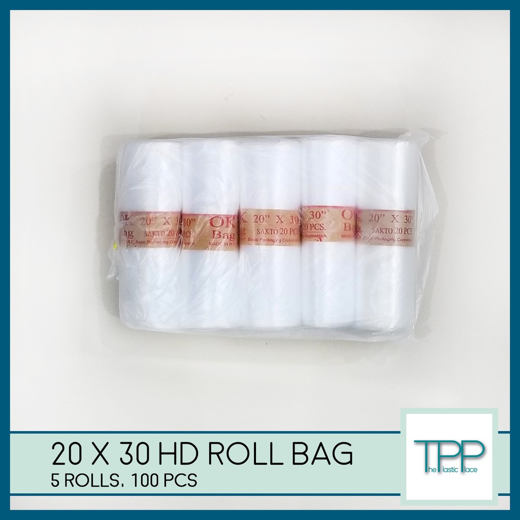 Roll Bag Plastic for Garbage, Trash, Laundry 20x30, 16x24, 14x20, 12x18 ...