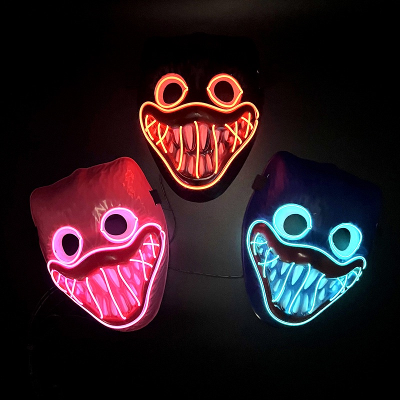 Poppy Playtime Glow Mask Halloween Masks Party LED Glowing Mask Poppy ...