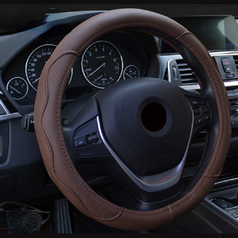 Universal Car Steering Wheel Cover Anti Slip Embossing Leather Car