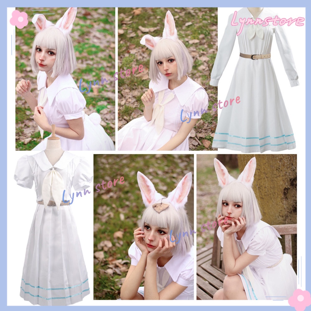 BEASTARS Haru Cosplay Costume Suit Japanese Lolita Style White Dress Accessories Full Set ACGN ...