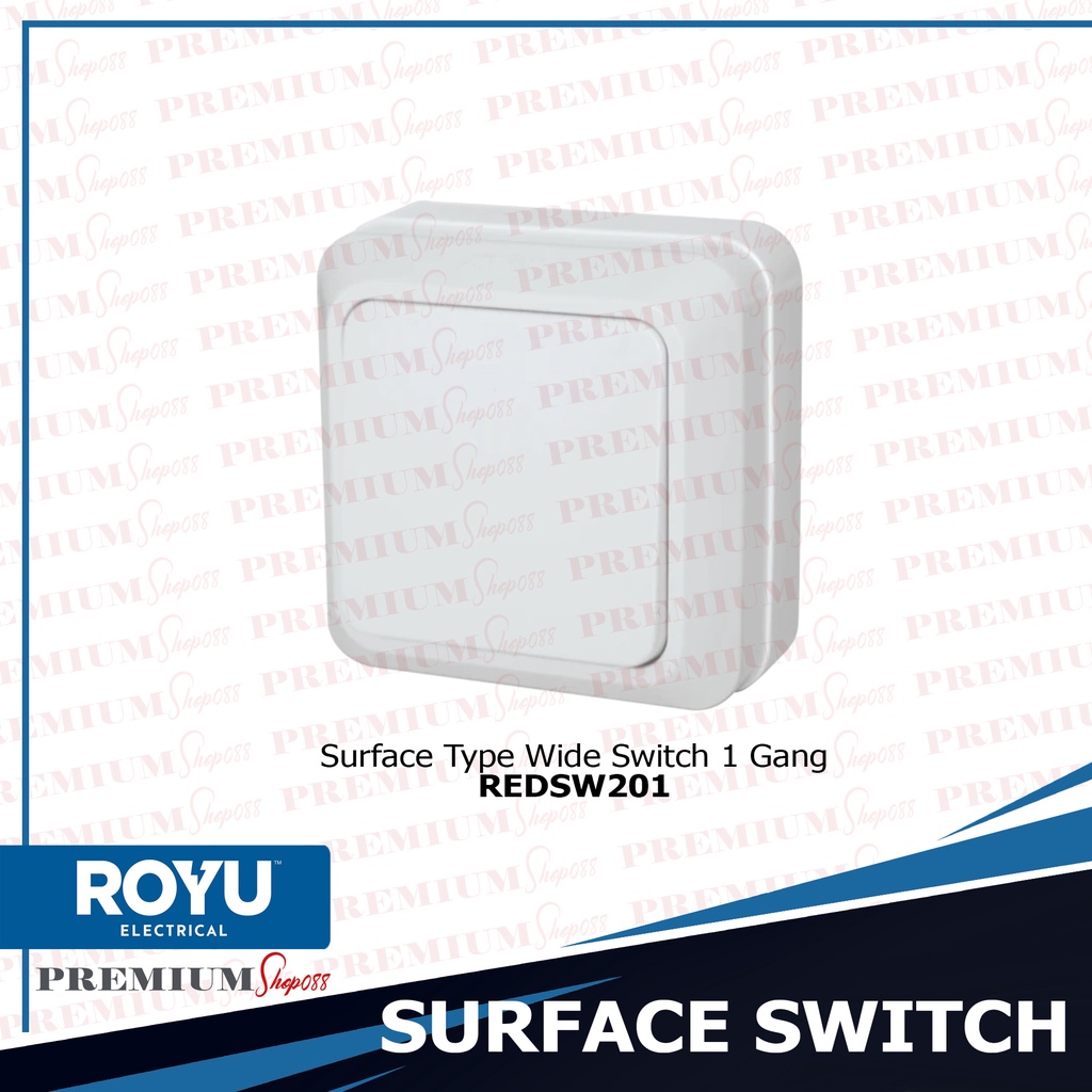 Royu Surface Switch 1 Gang Mounted Snap 1G Wide White REDSW201 | Shopee ...