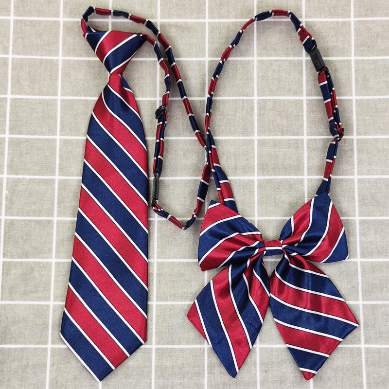 Red Blue Strips Children Kindergarten Adults Universal Knot-Free Short ...