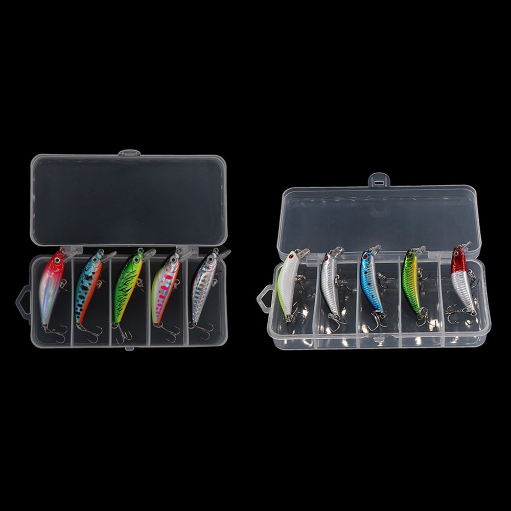 5pcs/Box Fish bait Minnow Lure Sinking Minnow Swimbait Hard Artficial ...