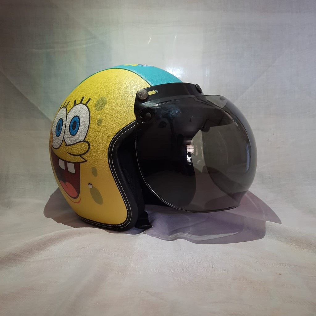 WHOLESALE BOGO LEATHER HELMET WITH SPONGEBOB MOTIF SNI HELMET BOGO ...