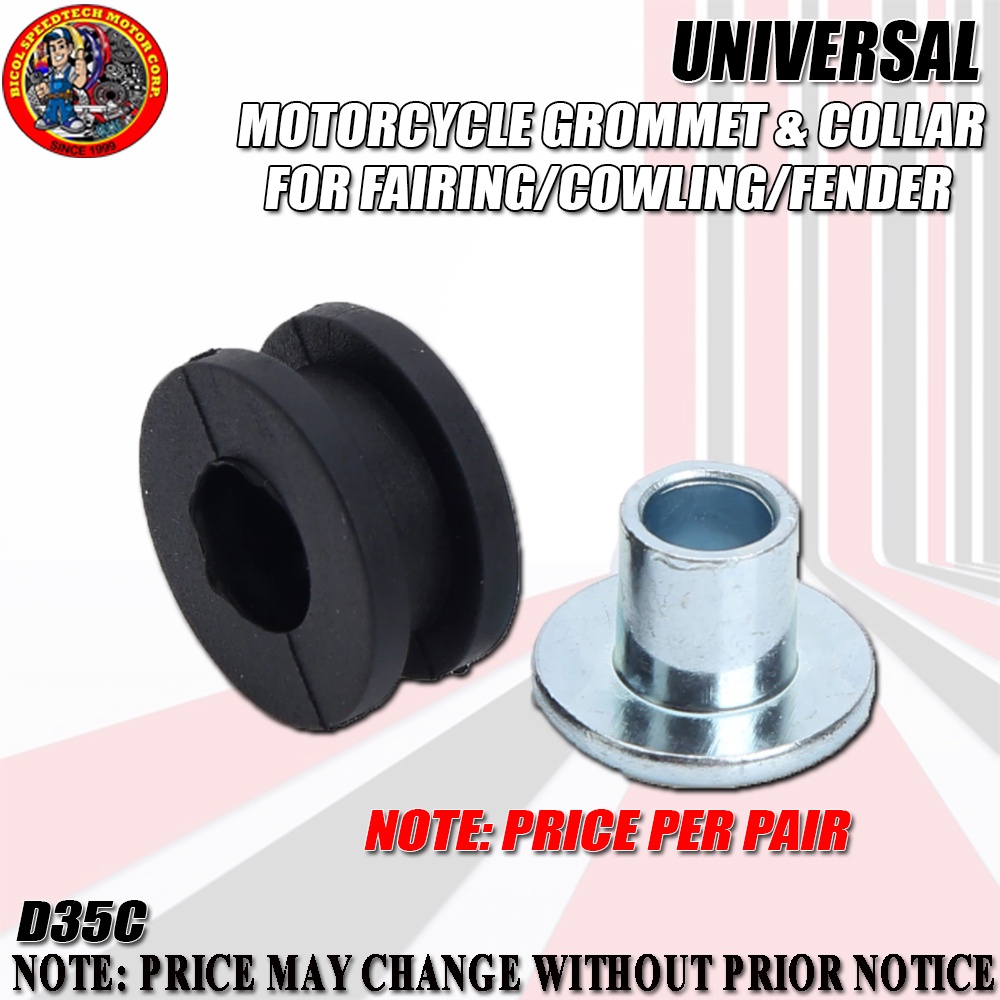 UNIVERSAL MOTORCYCLE GROMMET & COLLAR FOR FAIRING/COWLING/FENDER (D35C ...