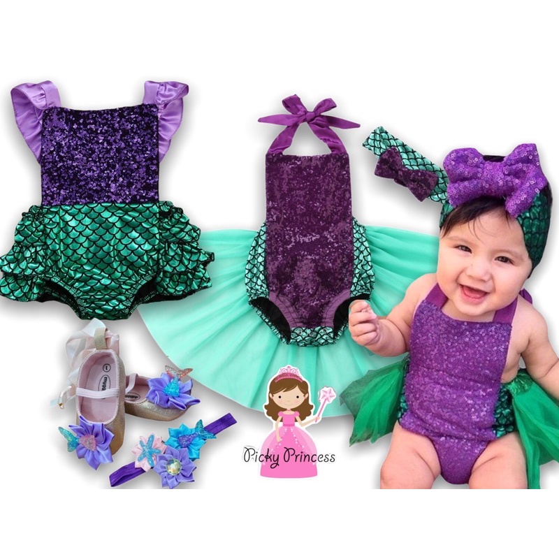 Mermaid theme costume swimwear photoshoot birthday monthly ootd ...