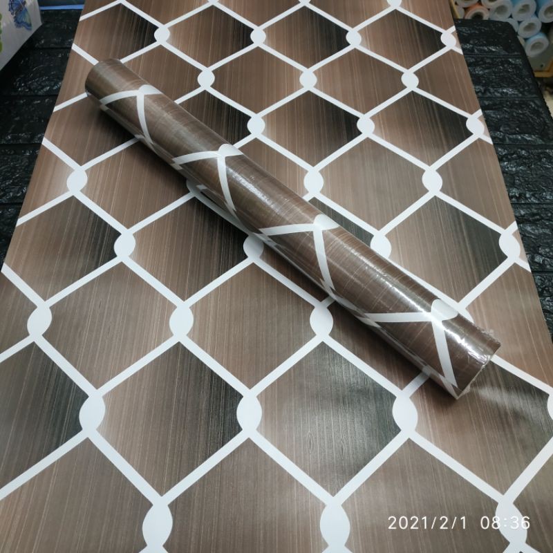 Brown minimalist checkered wall Wallpaper | Shopee Philippines