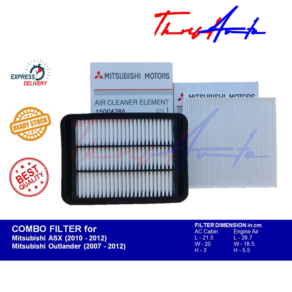 COMBO Filters (Aircon & Air) for Mitsubishi ASX (2010 - 2012) and ...