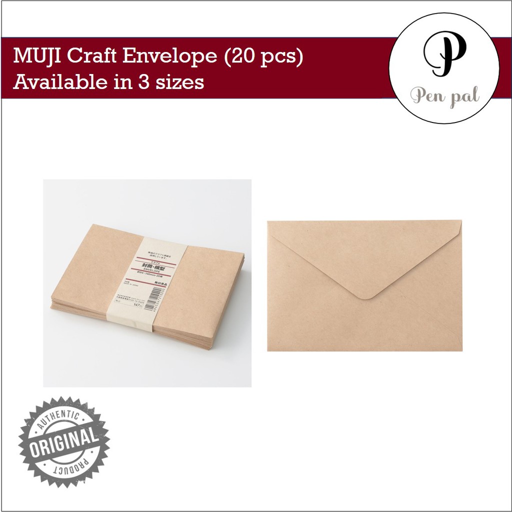 Muji Kraft Envelope (SOLD by SET of 20 pcs) | Shopee Philippines