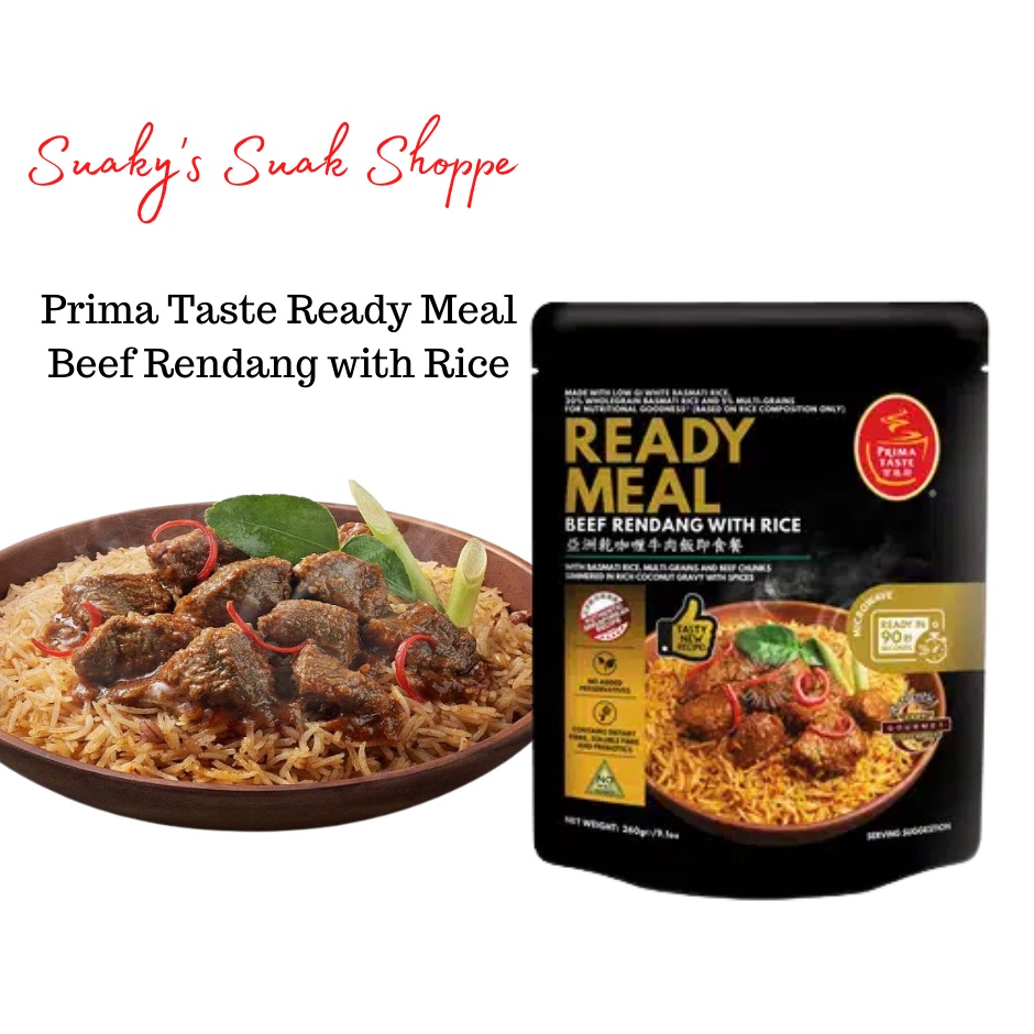 Prima Taste Ready Meal Beef Rendang with Rice 260g (Singapore) | Shopee ...
