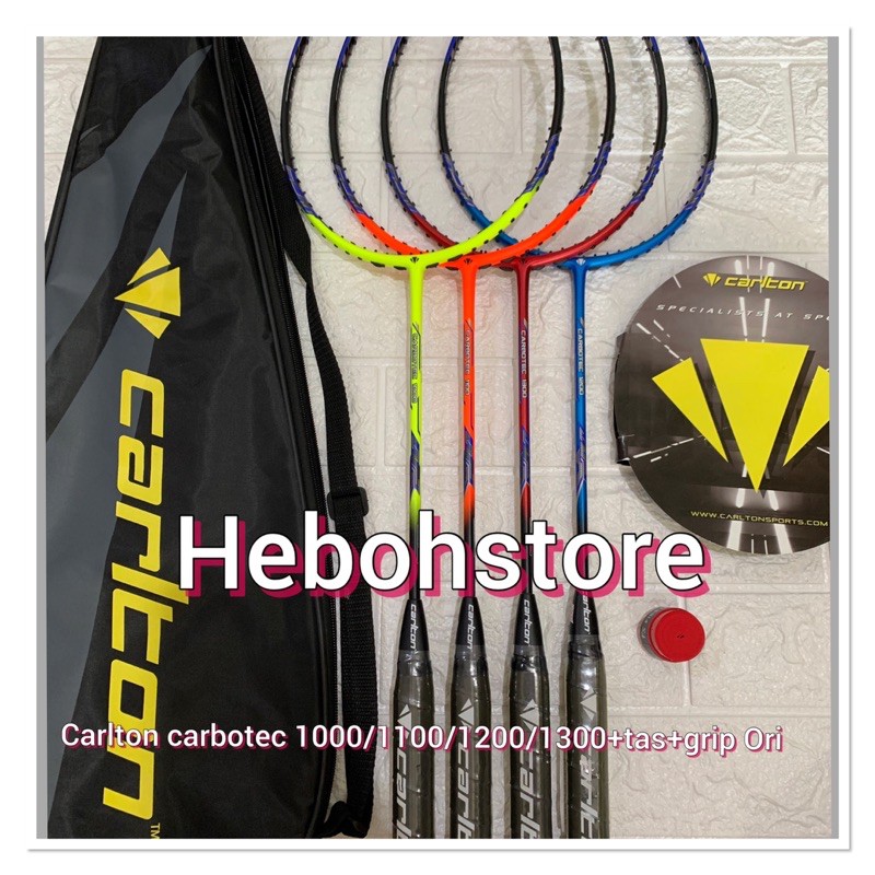 CARLTON CARTON CARTONTEC Badminton Racket 1000/1100/1200/1300+Bag+GRIP ...